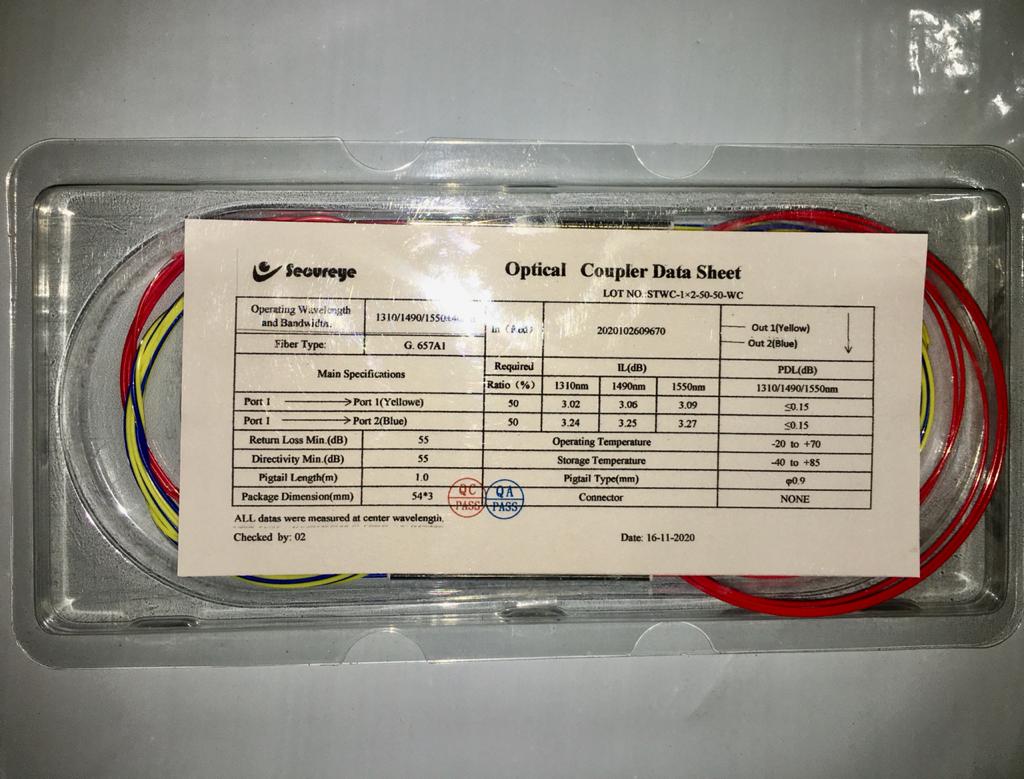 Optical Fiber Coupler - Ratio Splitter 50:50 Secureye - MFT Reatails ...